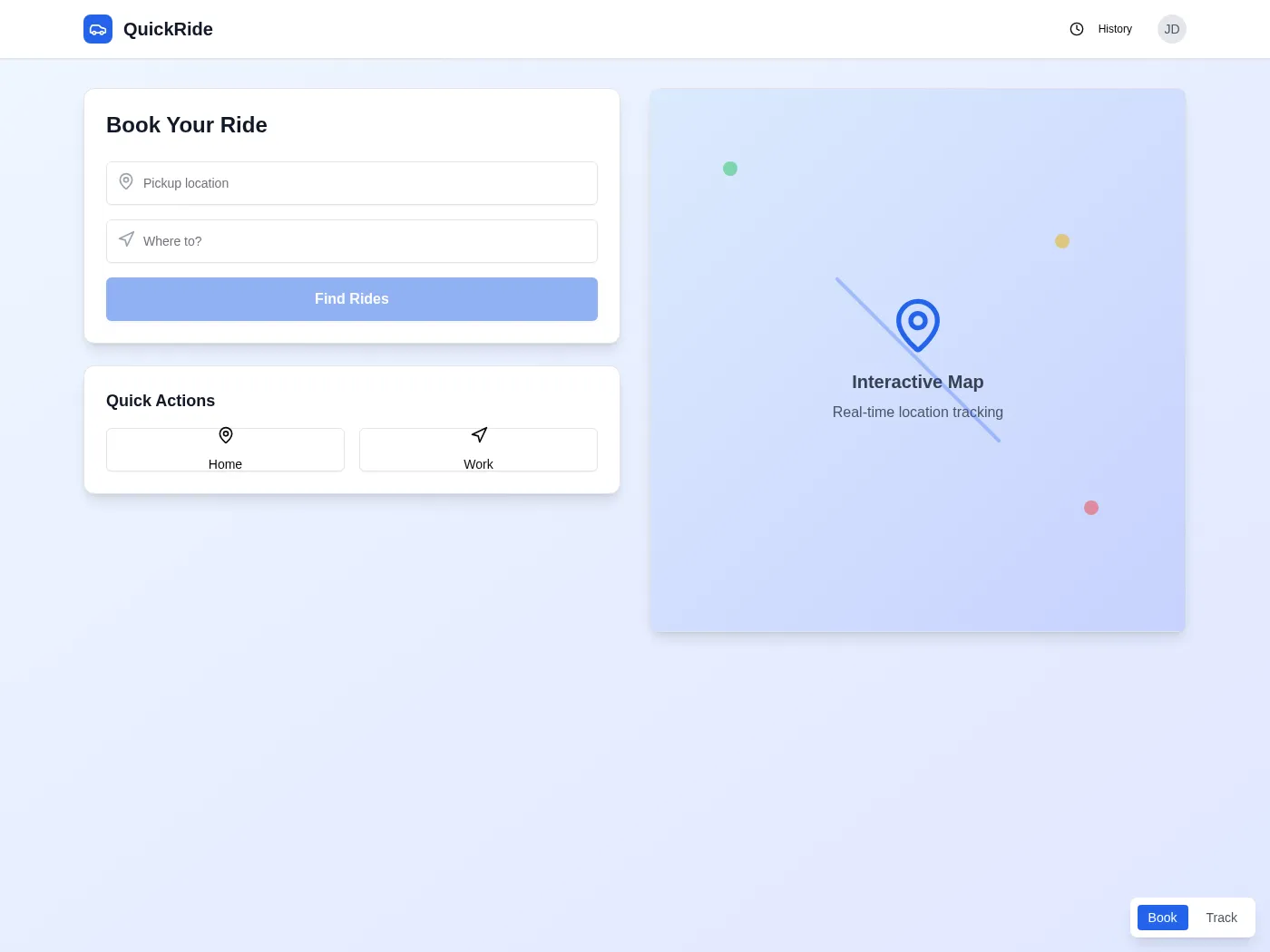 QuickRide Taxi Booking App