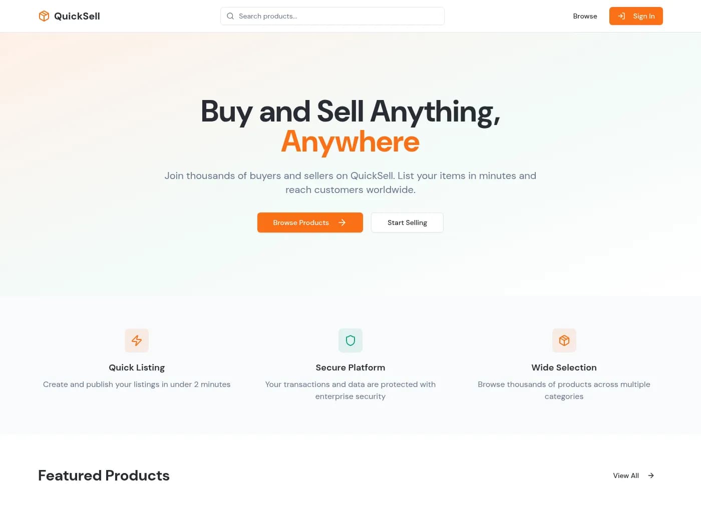 QuickSell Marketplace Website