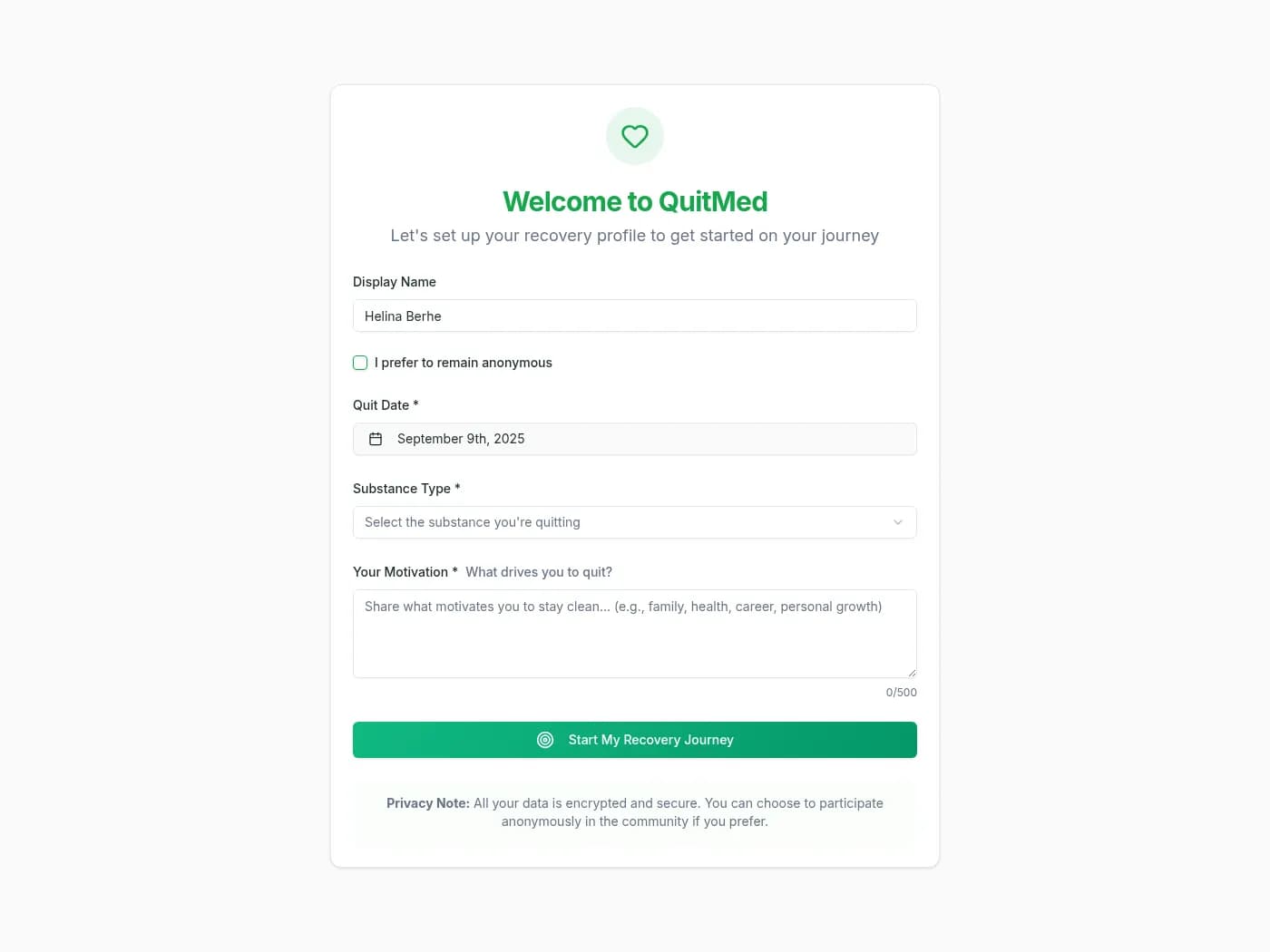 QuitMed: Drug Quitting Companion App