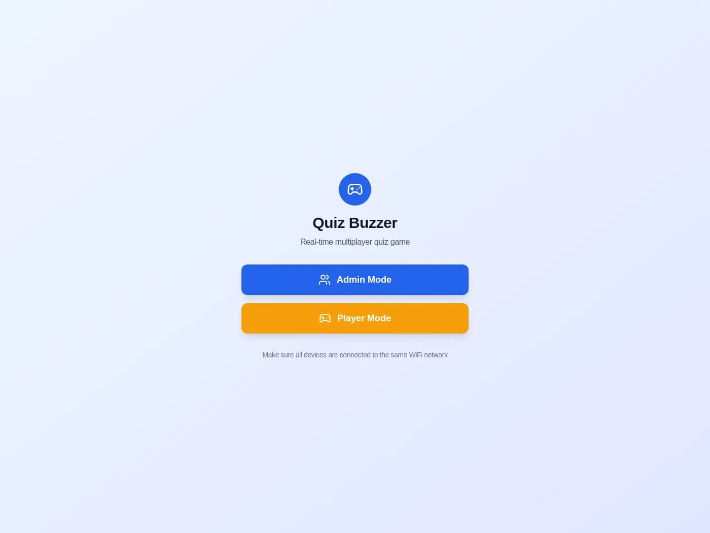 Quiz Buzzer Web App for Real-Time Local Multiplayer