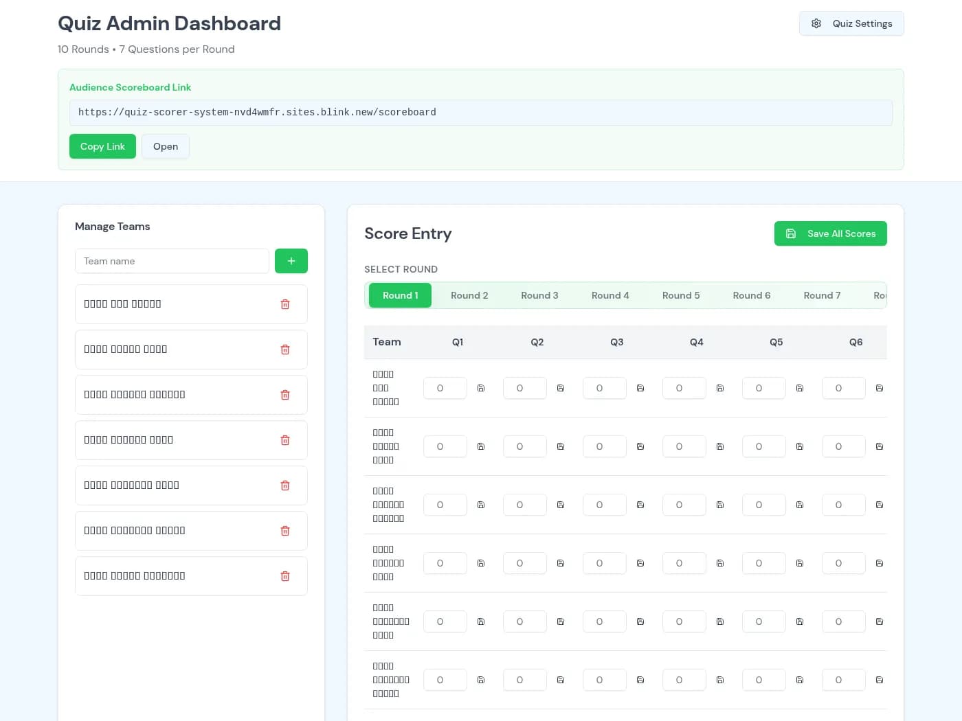 Quiz Scorer System for Live Competitions