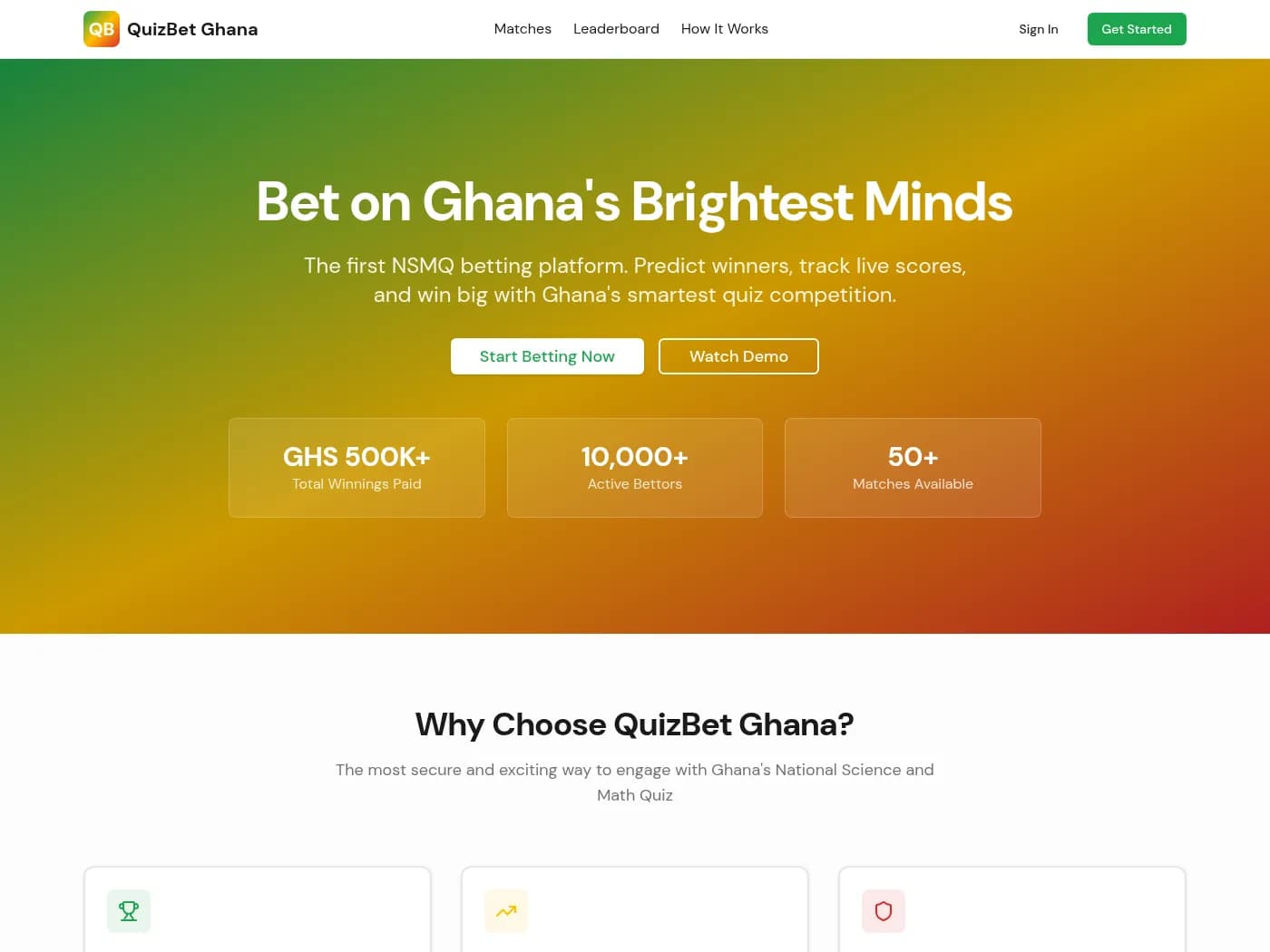 QuizBet Ghana – Interactive NSMQ Betting Platform