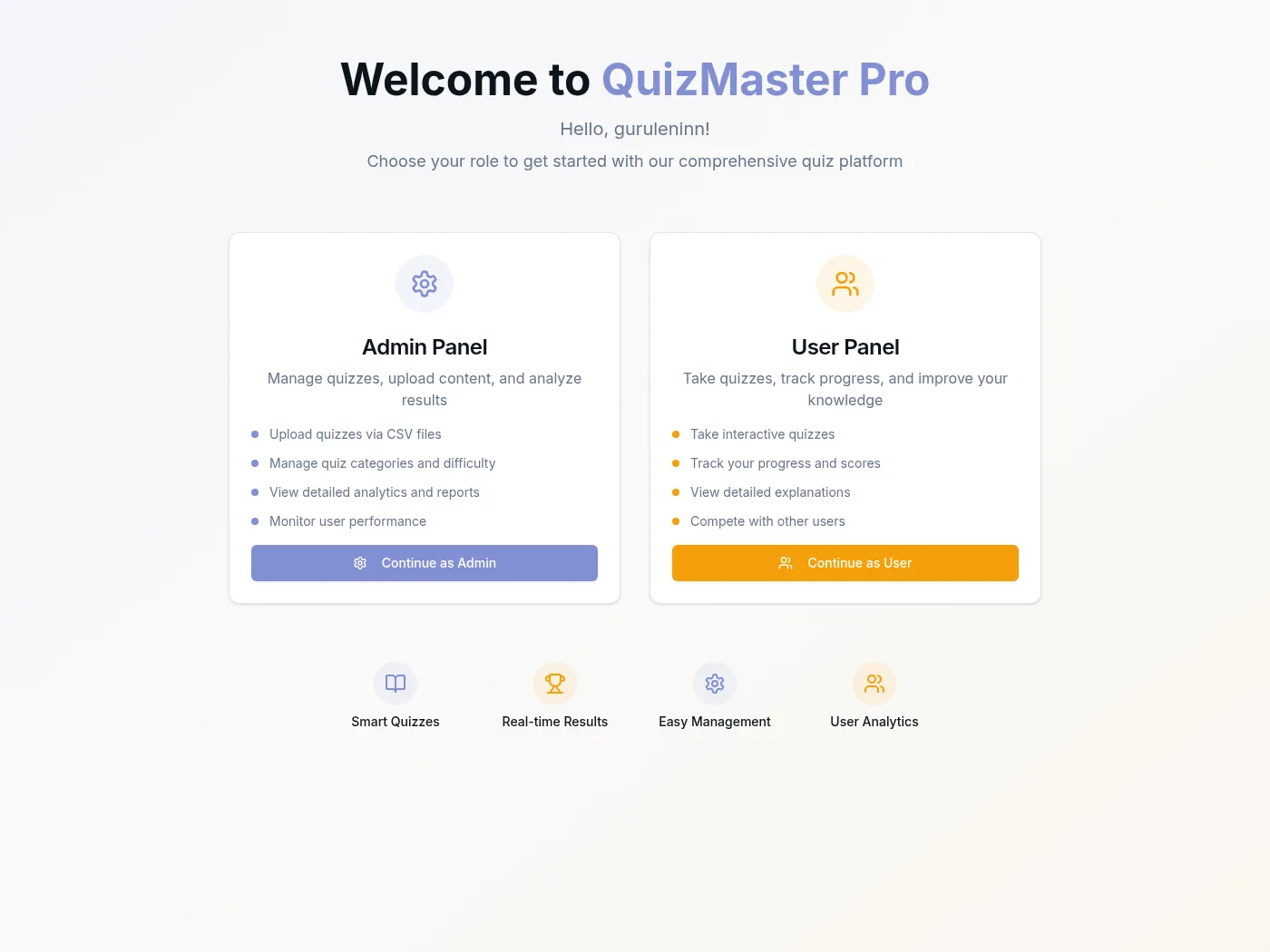 QuizMaster Pro: Admin & User Quiz Platform