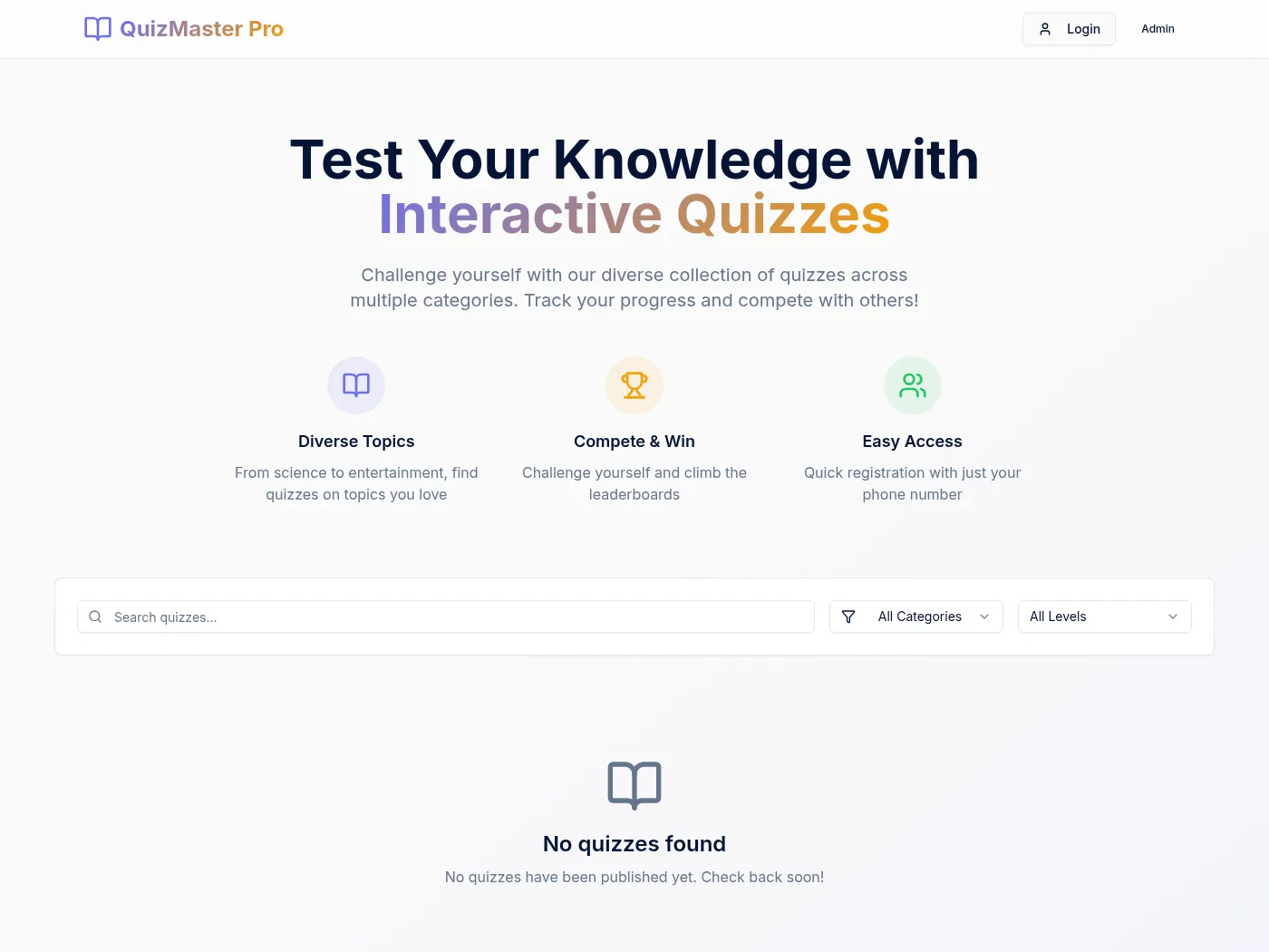 QuizMaster Pro: Public Dashboard & Smart Quiz Upload