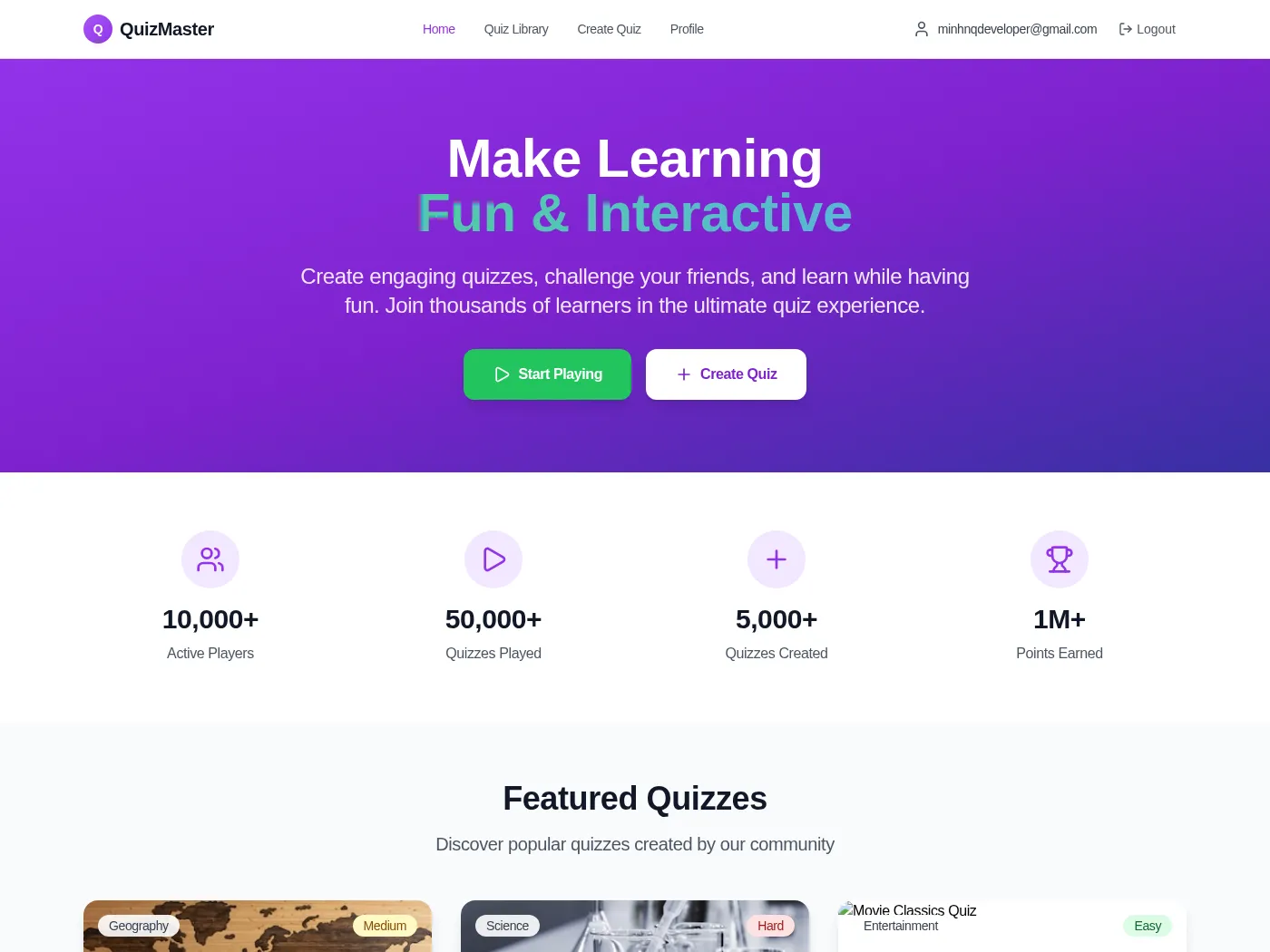 QuizMaster Web: Interactive Quiz Platform