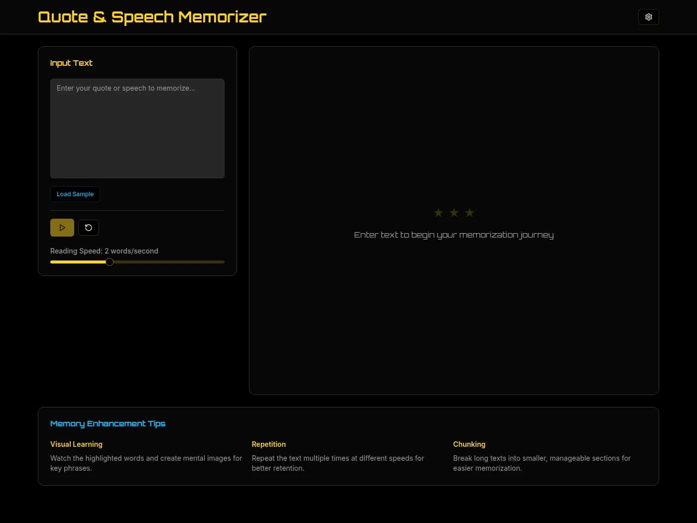 Quote & Speech Memorizer with Star Wars-Style Scrolling