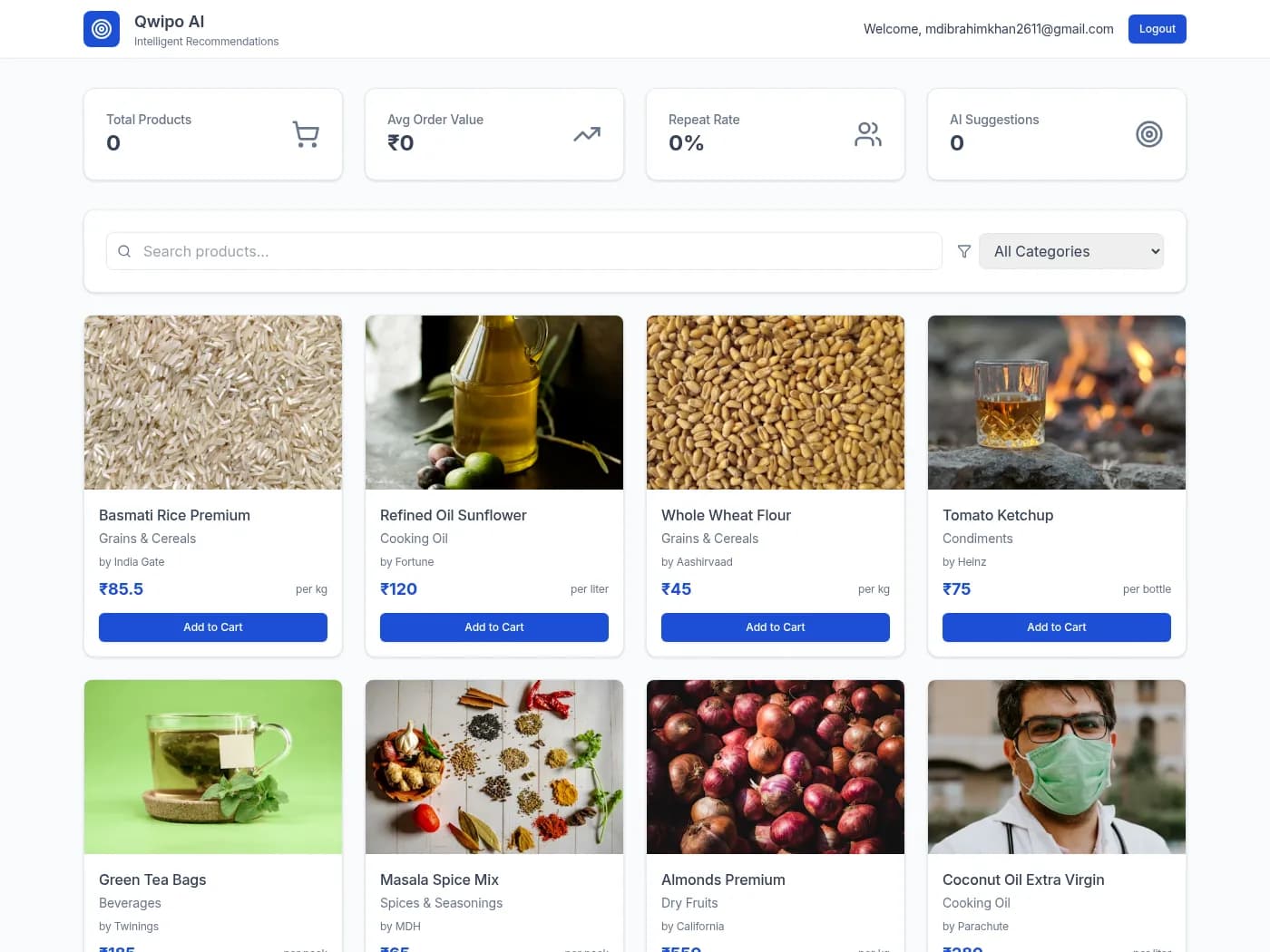 Qwipo Intelligent B2B Product Recommendation Engine