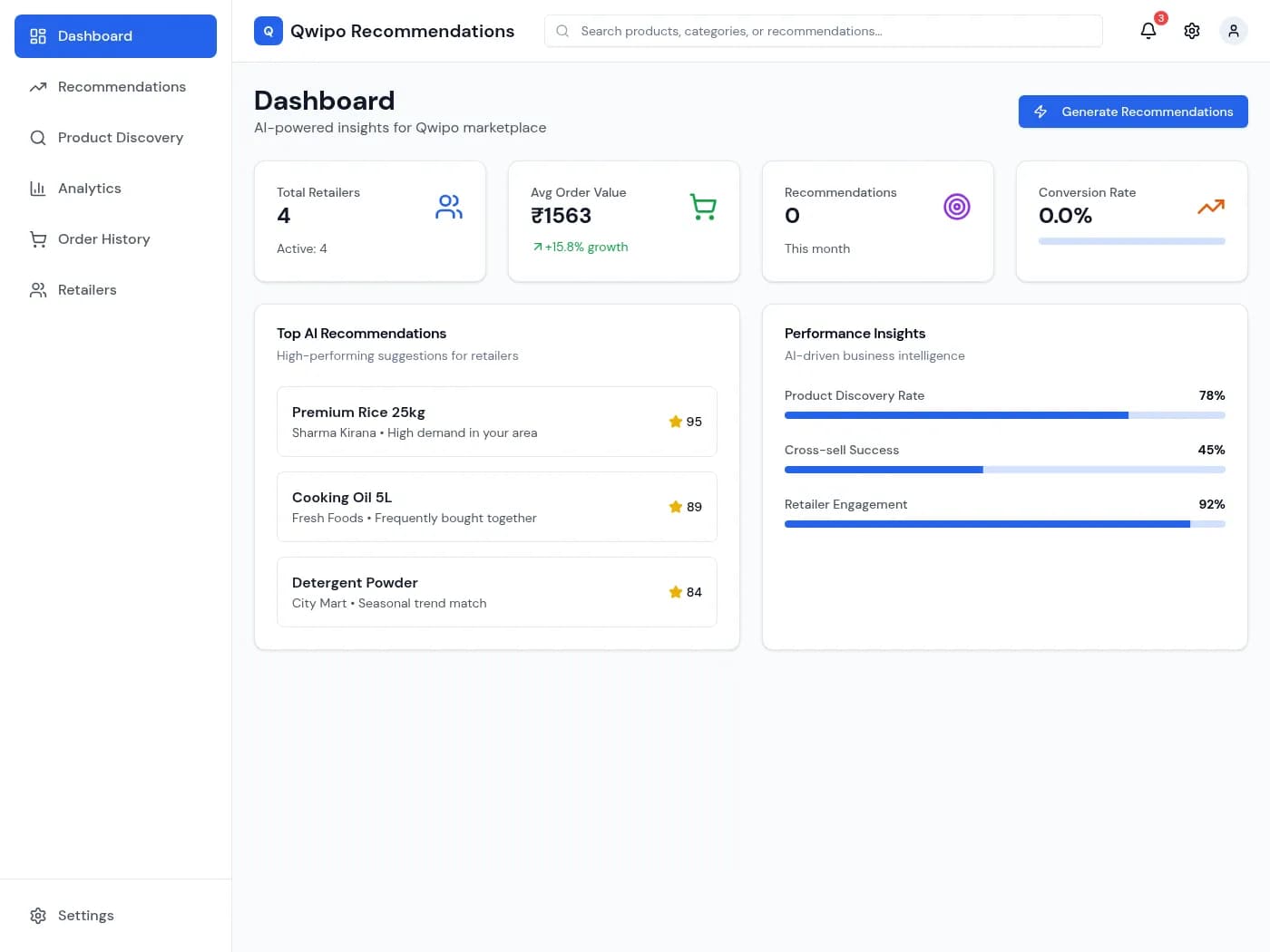 Qwipo Intelligent Personalized Product Recommendation System