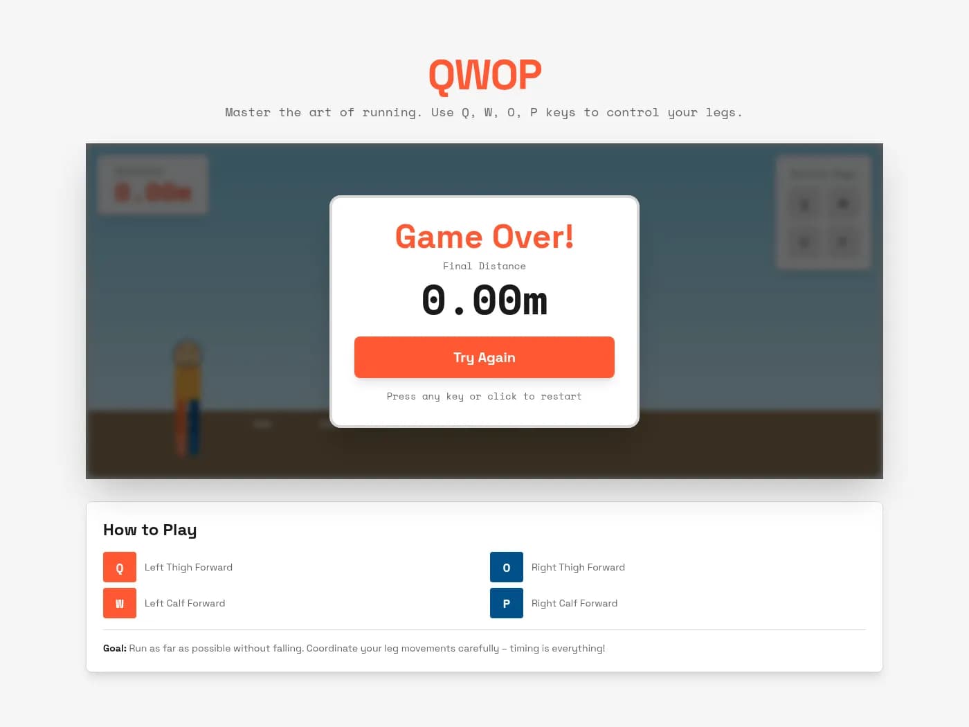 QWOP Game Clone