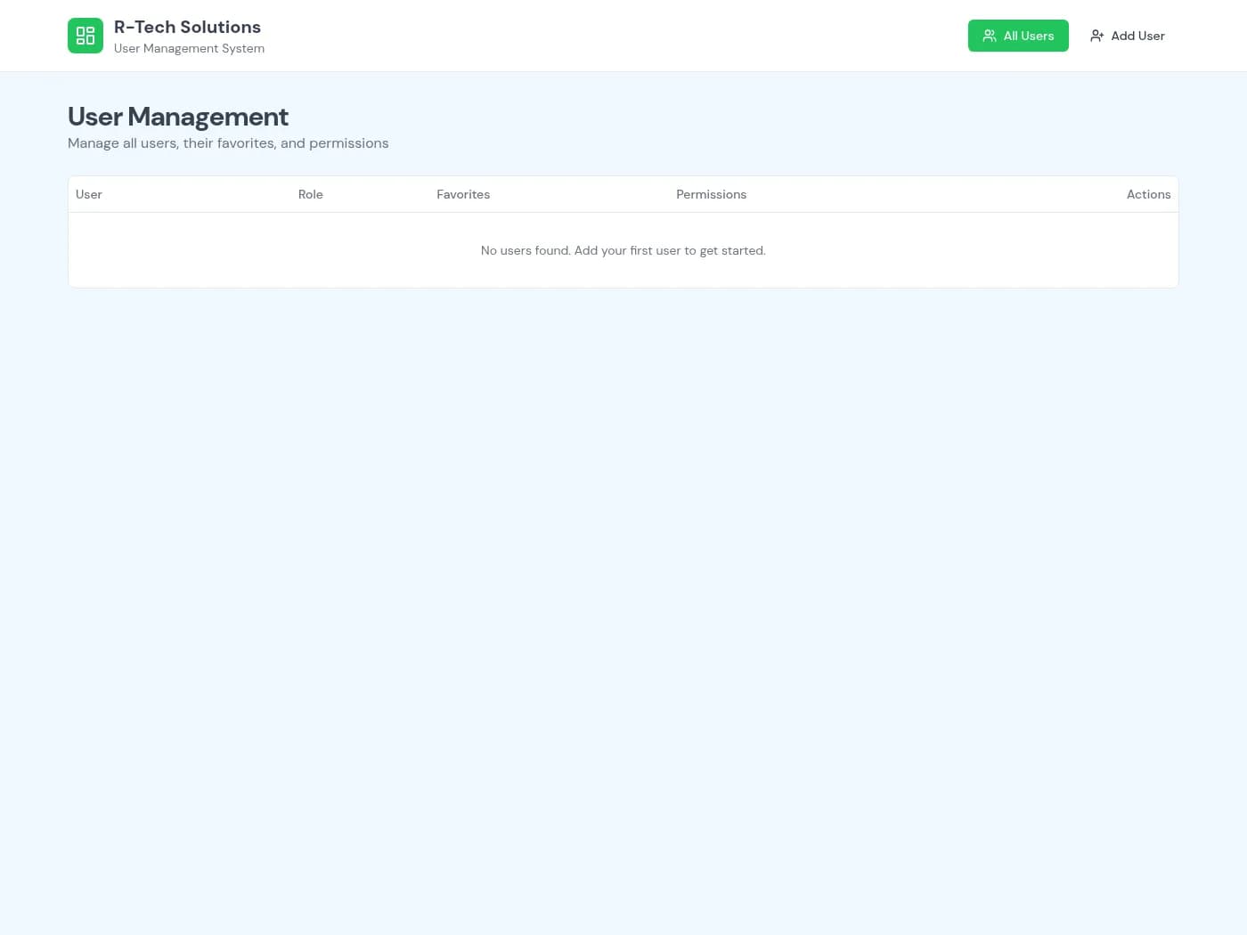 R-Tech User Management & Permission Dashboard