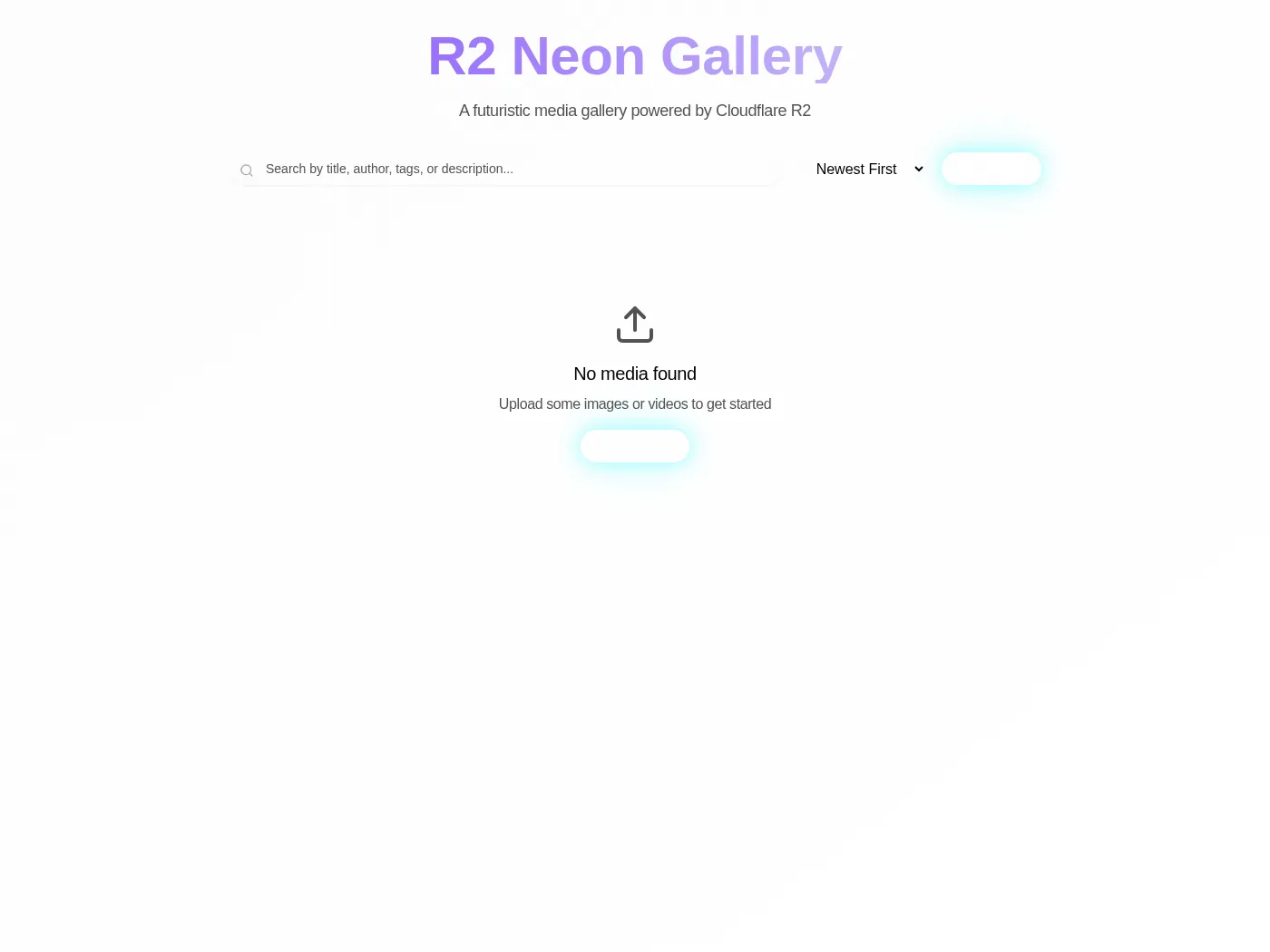 R2 Neon Gallery: Futuristic Animated Media Platform with Secure, Database-Free Uploads