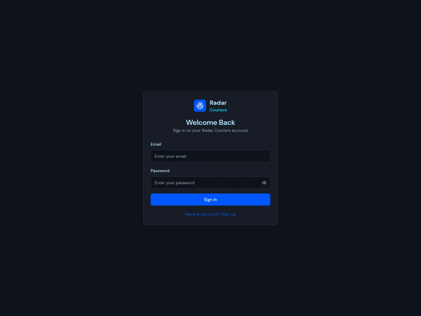 Radar Couriers Delivery Platform