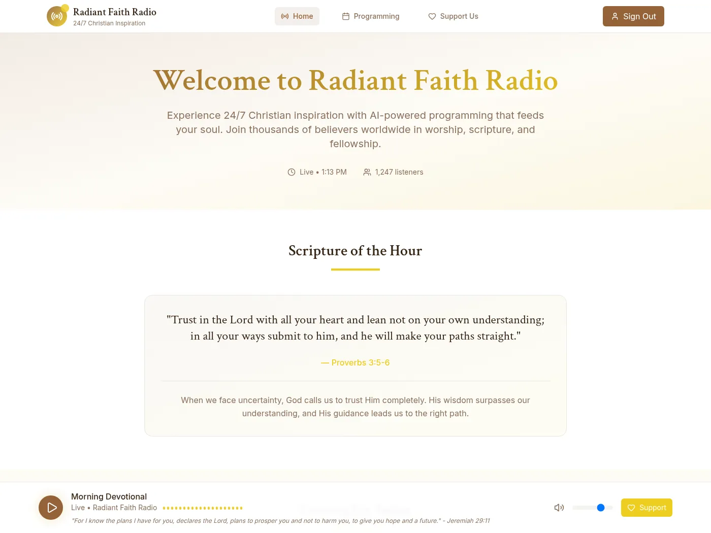 Radiant Faith Radio: 24/7 Christian Inspiration & Worship Station