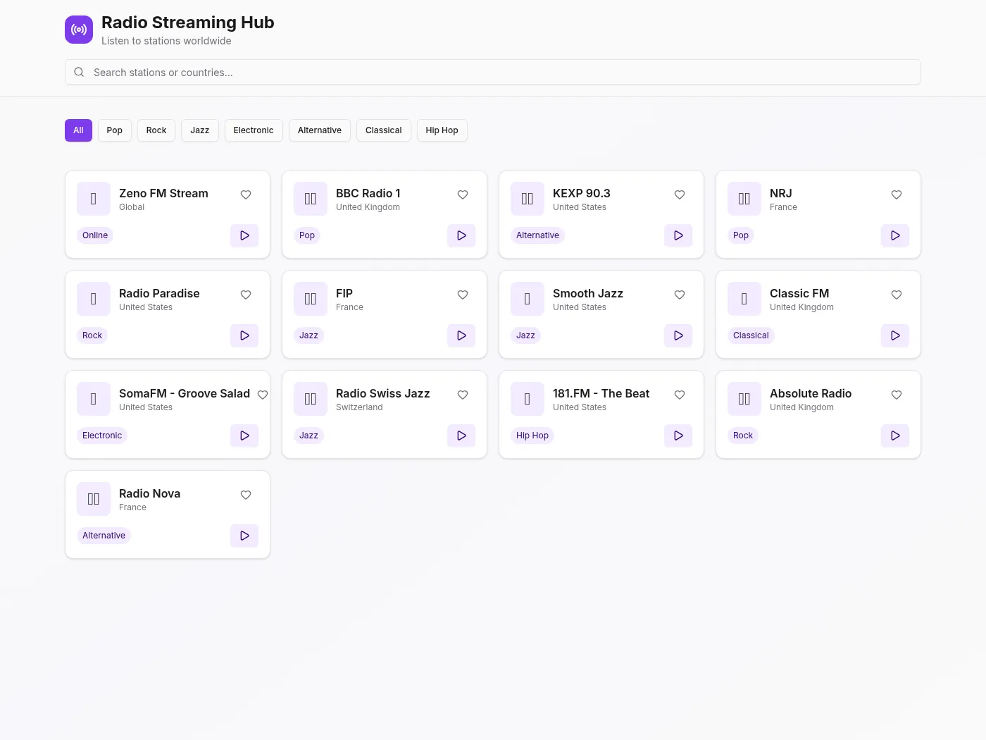 Radio Streaming Hub