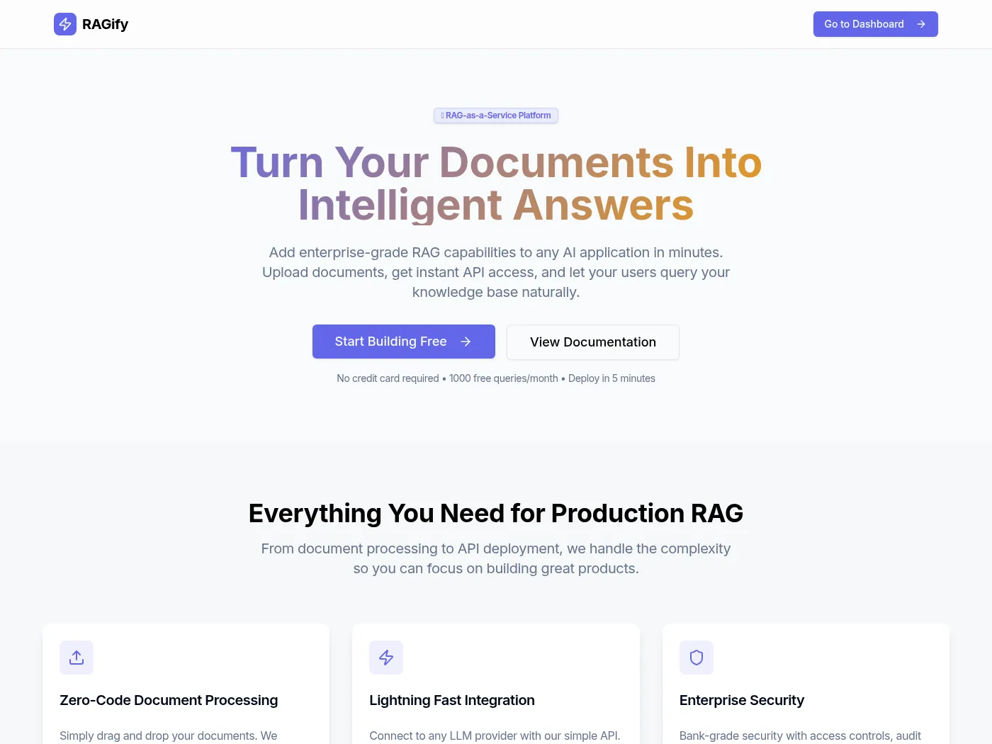RAG-as-a-Service Platform: Plug-and-Play Document Intelligence for Any AI App