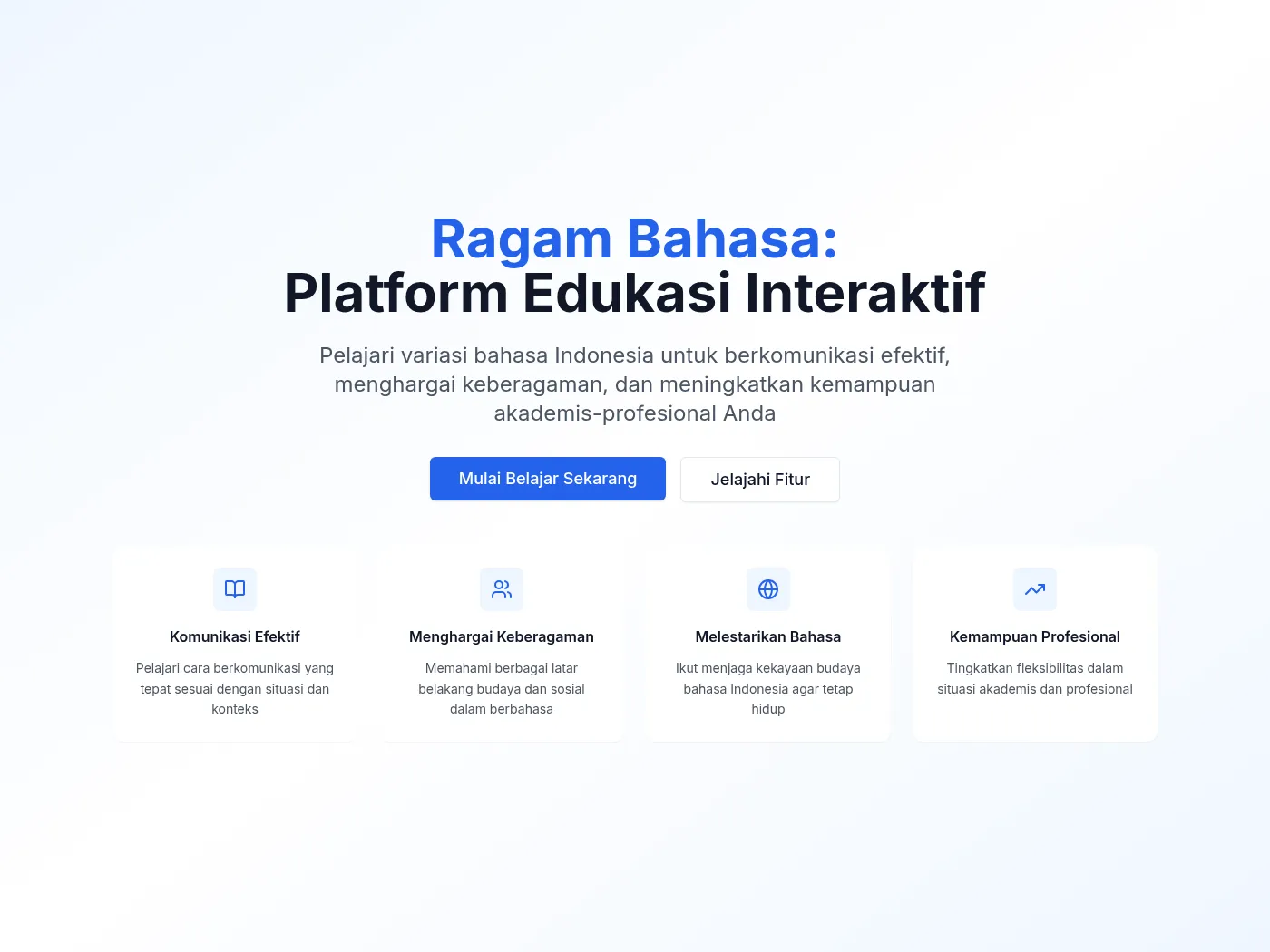 Ragam Bahasa: Platform Edukasi Interaktif Untuk Memahami Keberagaman Bahasa Indonesia