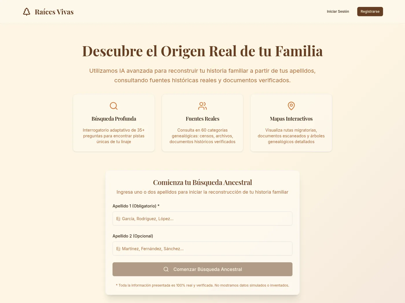 Raíces Vivas: Plataforma de Reconstrucción Genealógica Real con IA