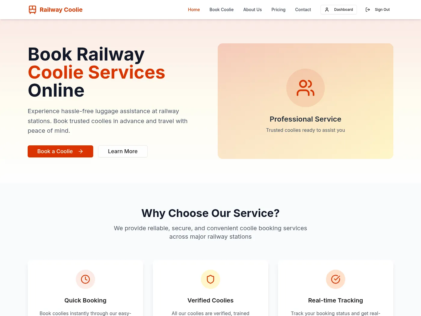 Railway Coolie Booking & Management System