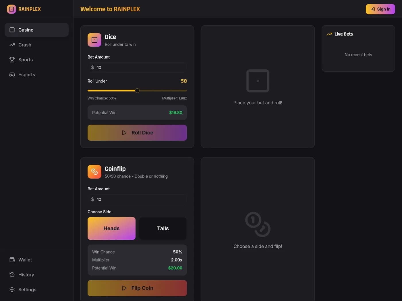 Rainbet-Inspired Online Gambling Platform