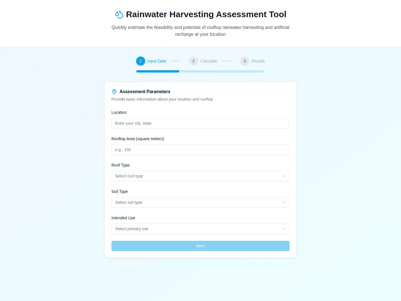 Rainwater Harvesting & Artificial Recharge Assessment Tool