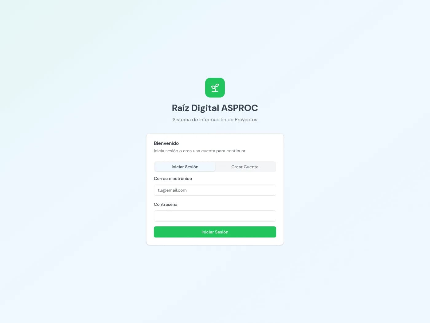Raíz Digital ASPROC – Unified Project Information System