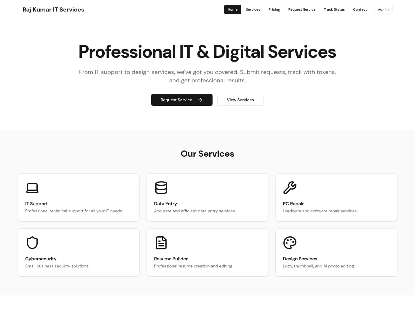 Raj Kumar IT & Digital Services Portal