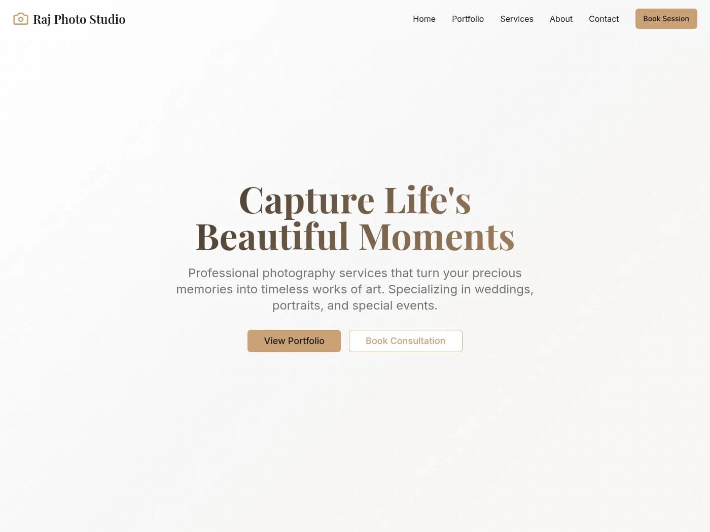Raj Photo Studio Website