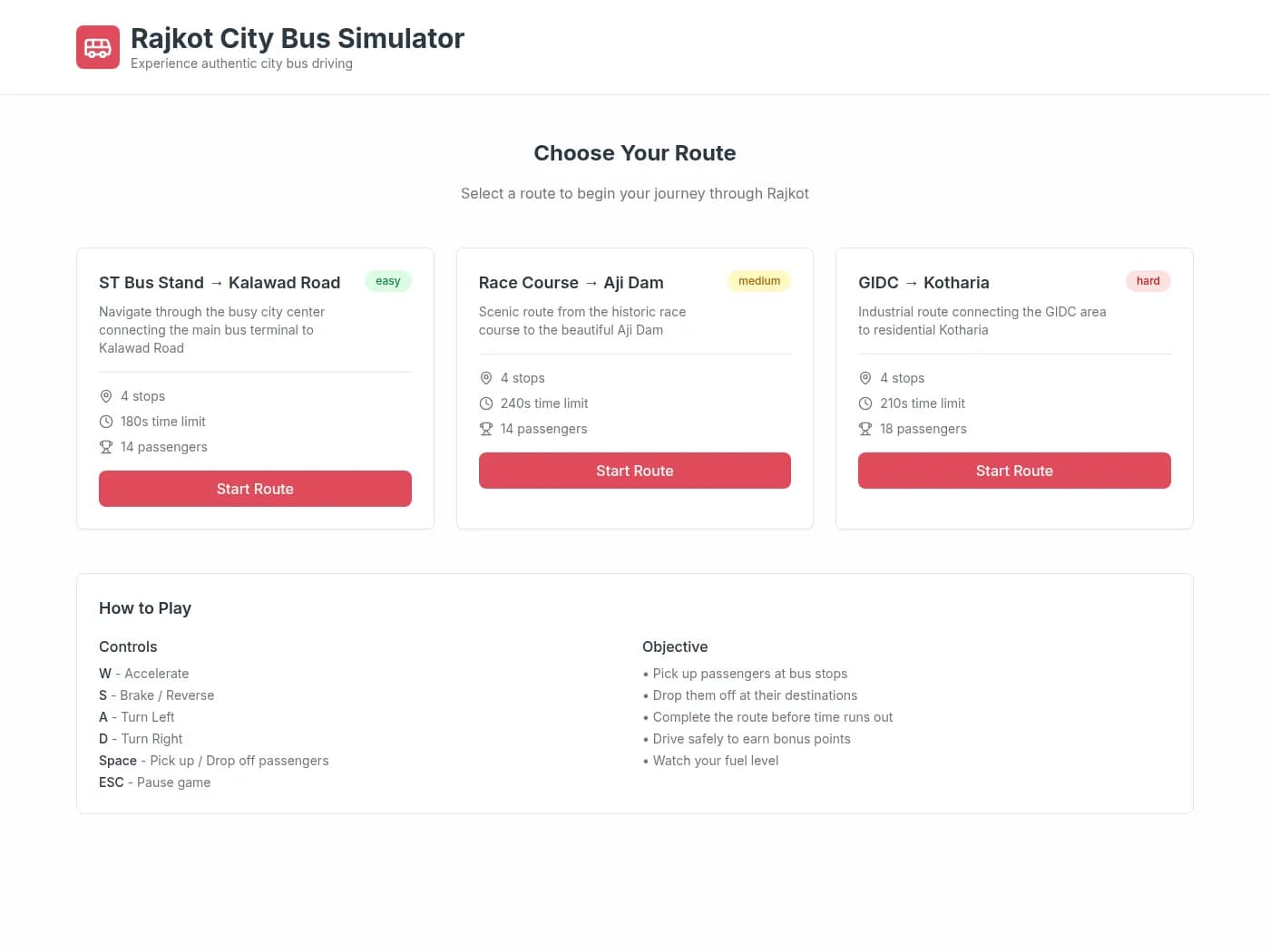 Rajkot City Bus Simulator Game