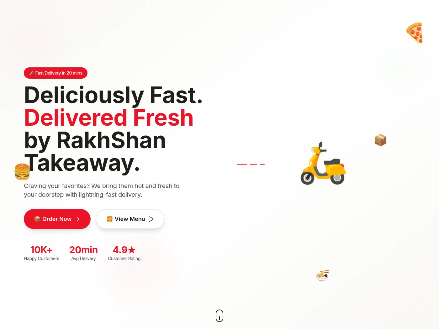 RakhShan Takeaway Animated Landing Page