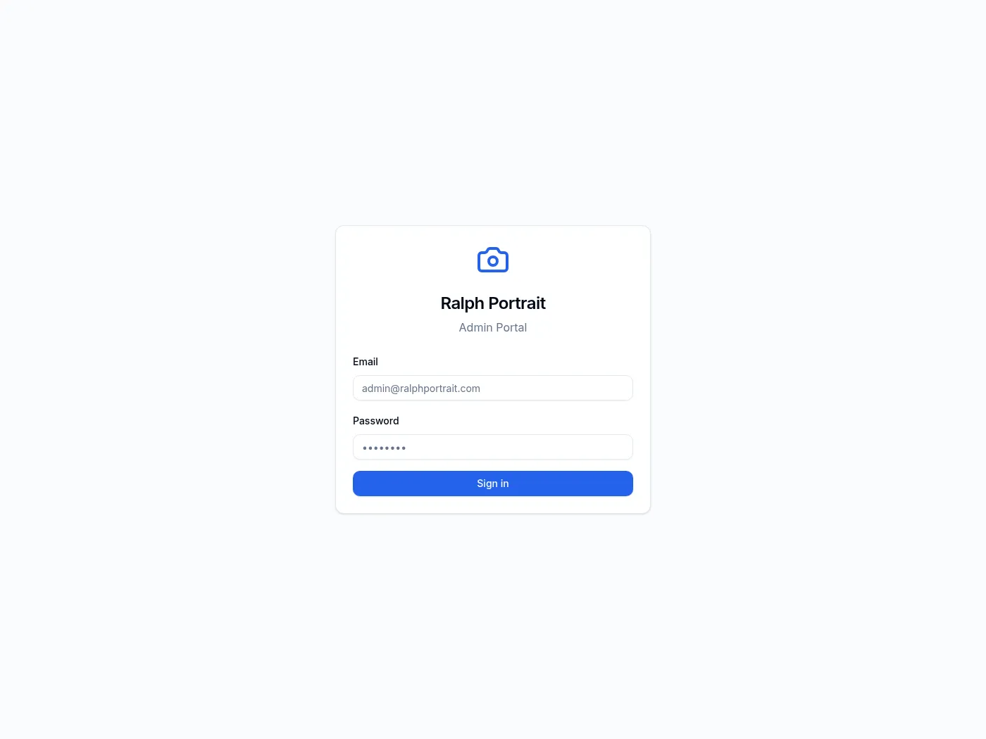 Ralph Portrait Client & Admin Portal