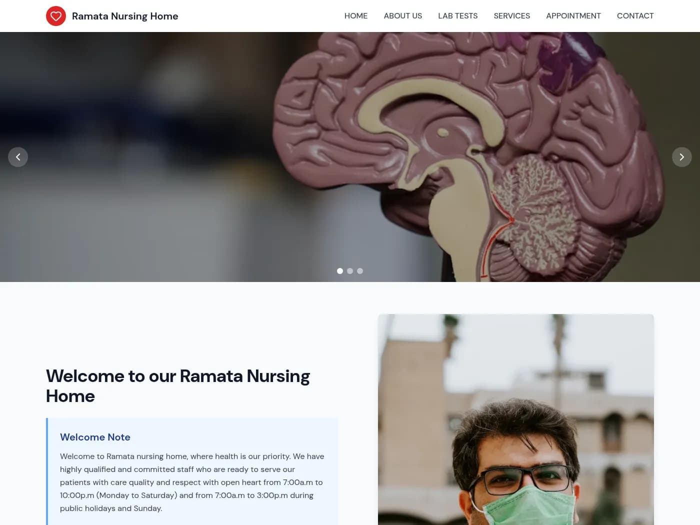 Ramata Nursing Home Website Clone