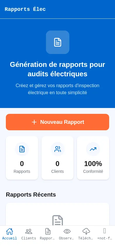 Rapports Élec: Générateur d'Audits Électriques iOS