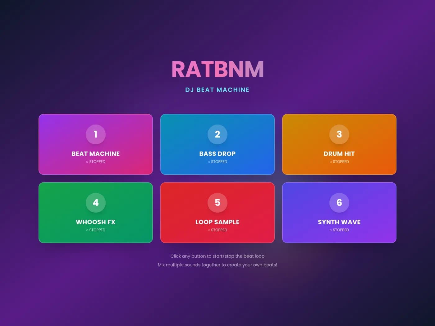 Ratbnm Colorful DJ Beat Machine