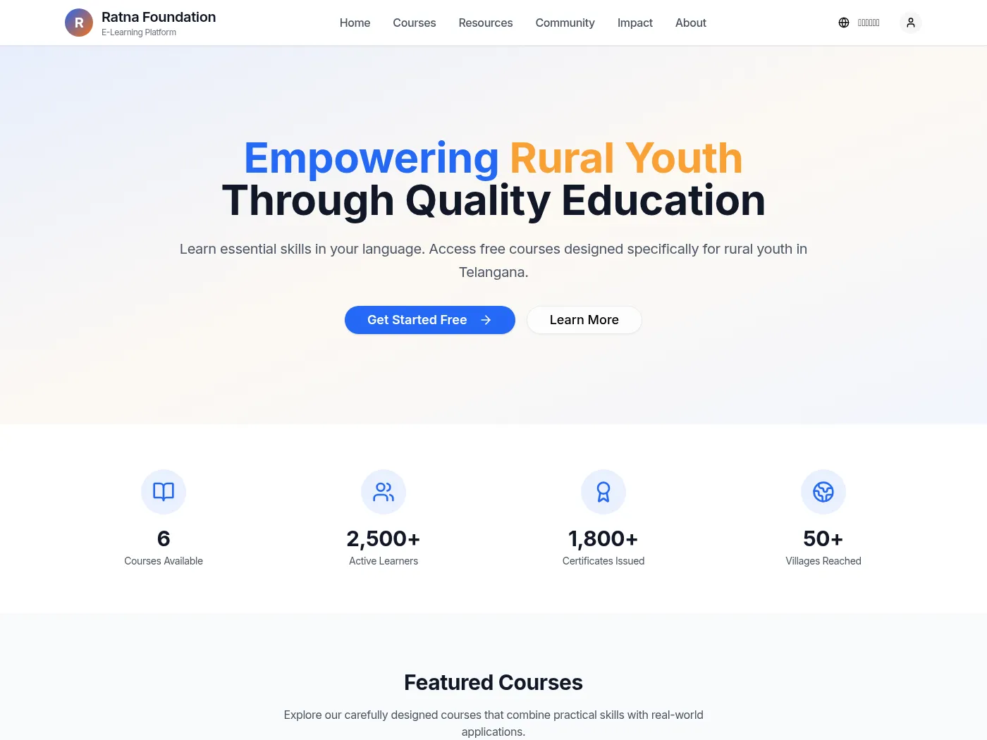 Ratna Foundation Bilingual E-Learning Platform