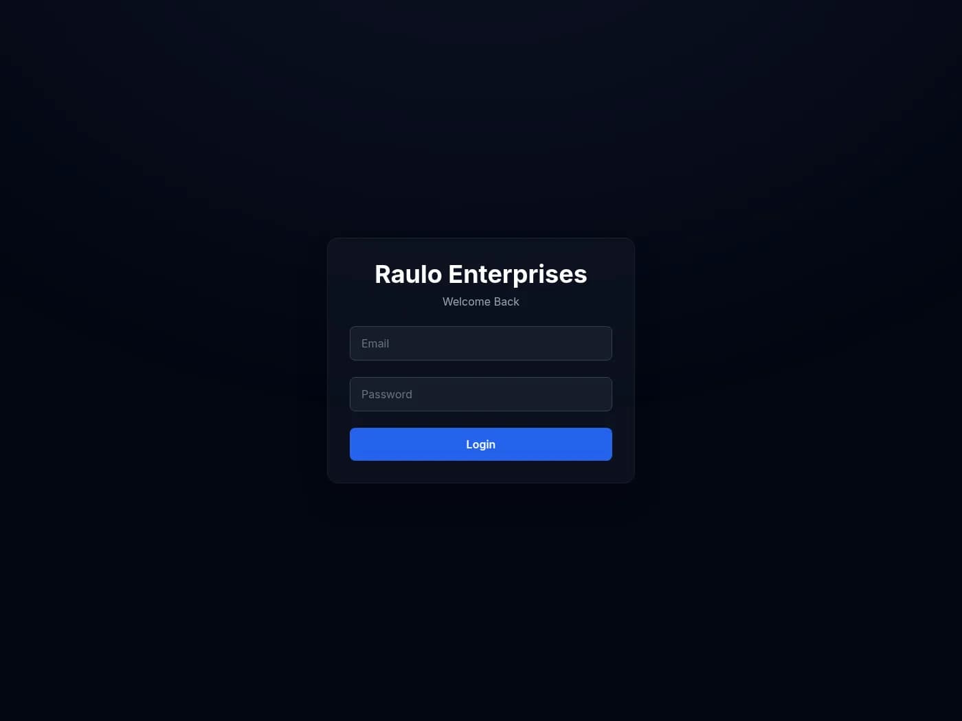 Raulo Enterprises CRM Dashboard