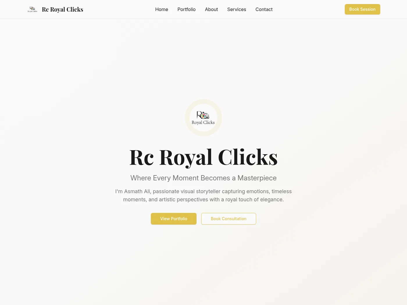 Rc Royal Clicks – Photography Portfolio & Client Experience Platform