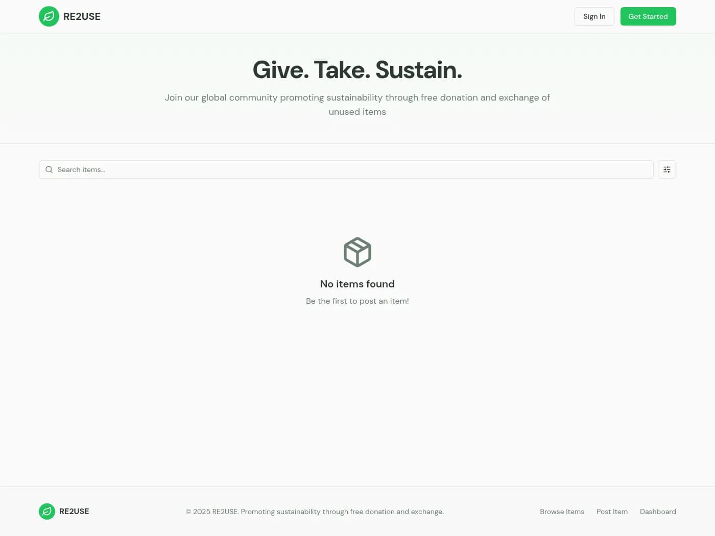 RE2USE - Global Platform for Free Donation and Exchange of Unused Items