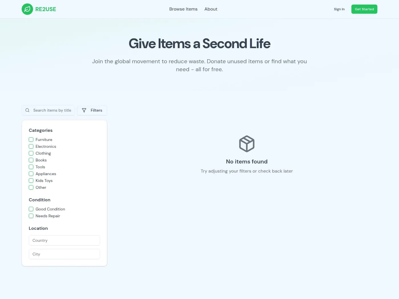 RE2USE – The Global Zero-Cost Item Exchange & Donation Platform