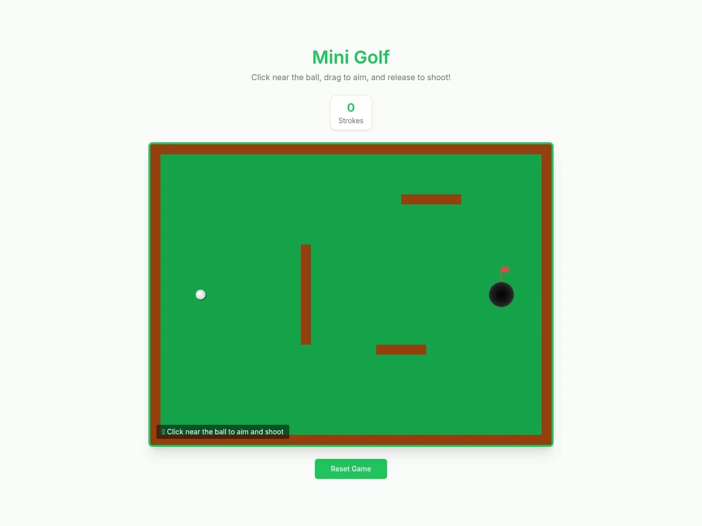 React Canvas Minigolf Game