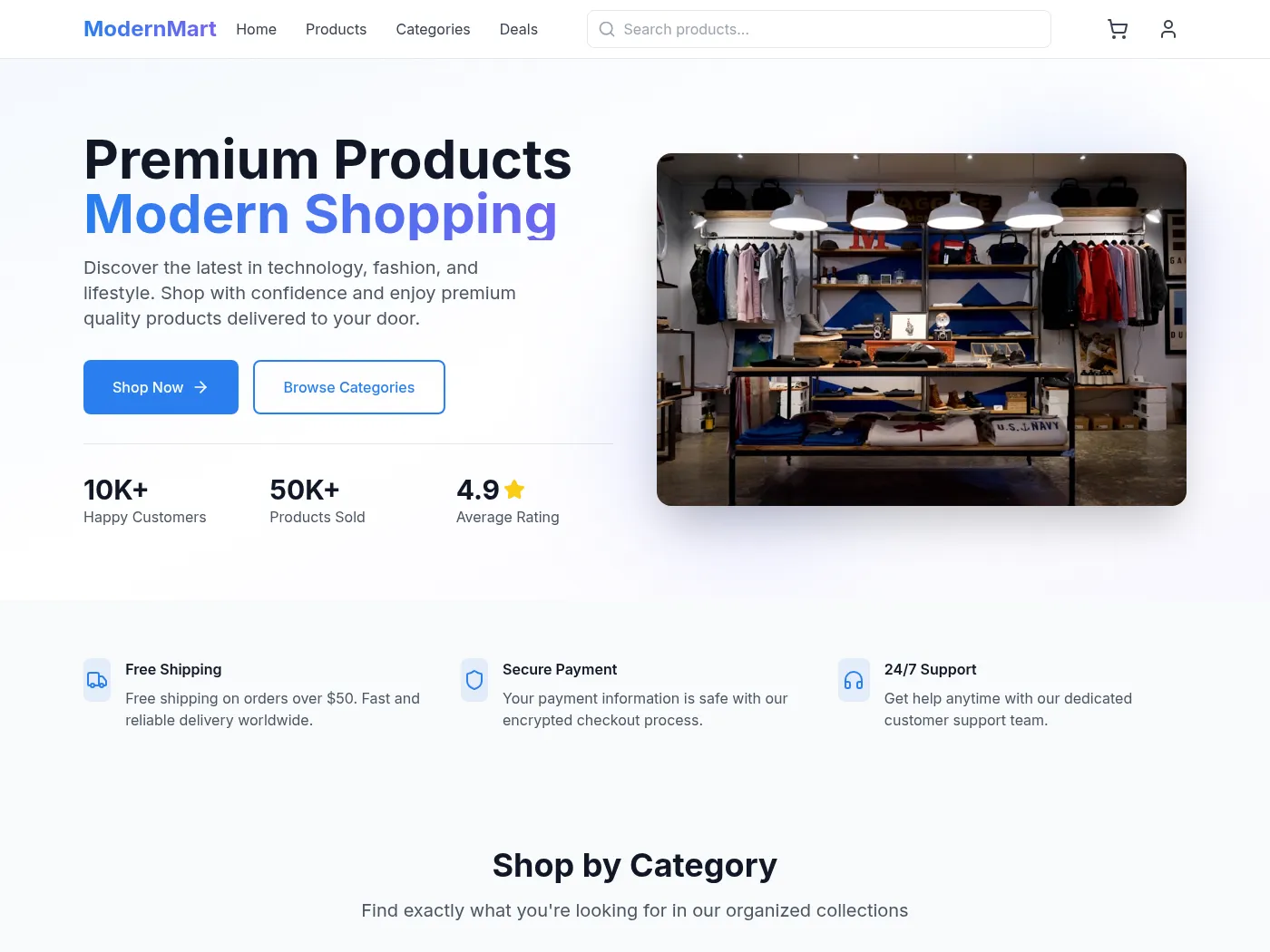 React Ecommerce Platform with Node and MySQL