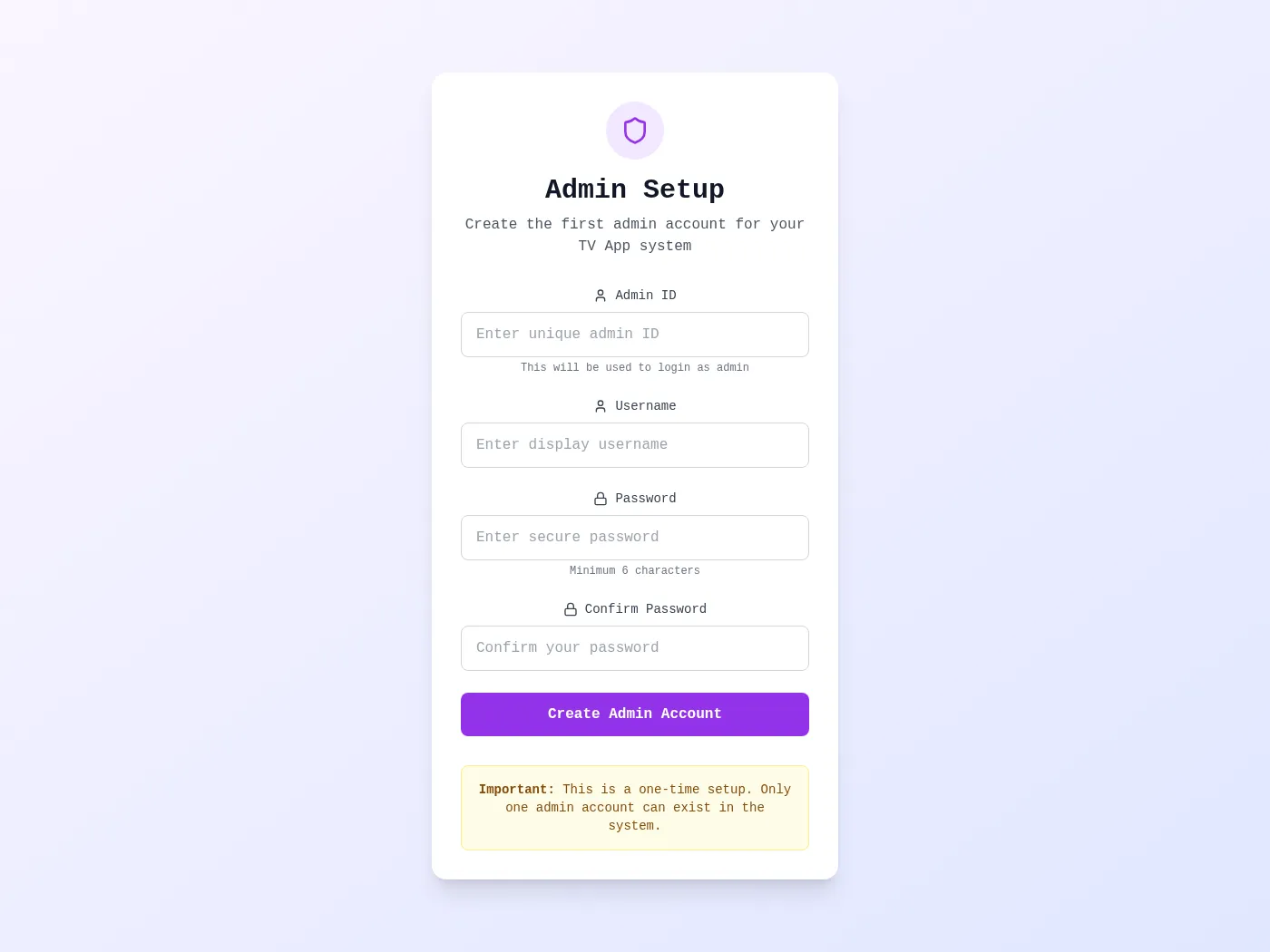 React Native TV App Admin System Enhancement