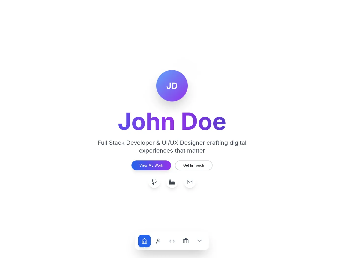 Interactive React Portfolio with Modern Floating Navbar