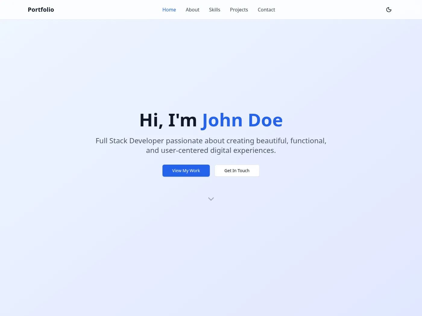 React Portfolio Website
