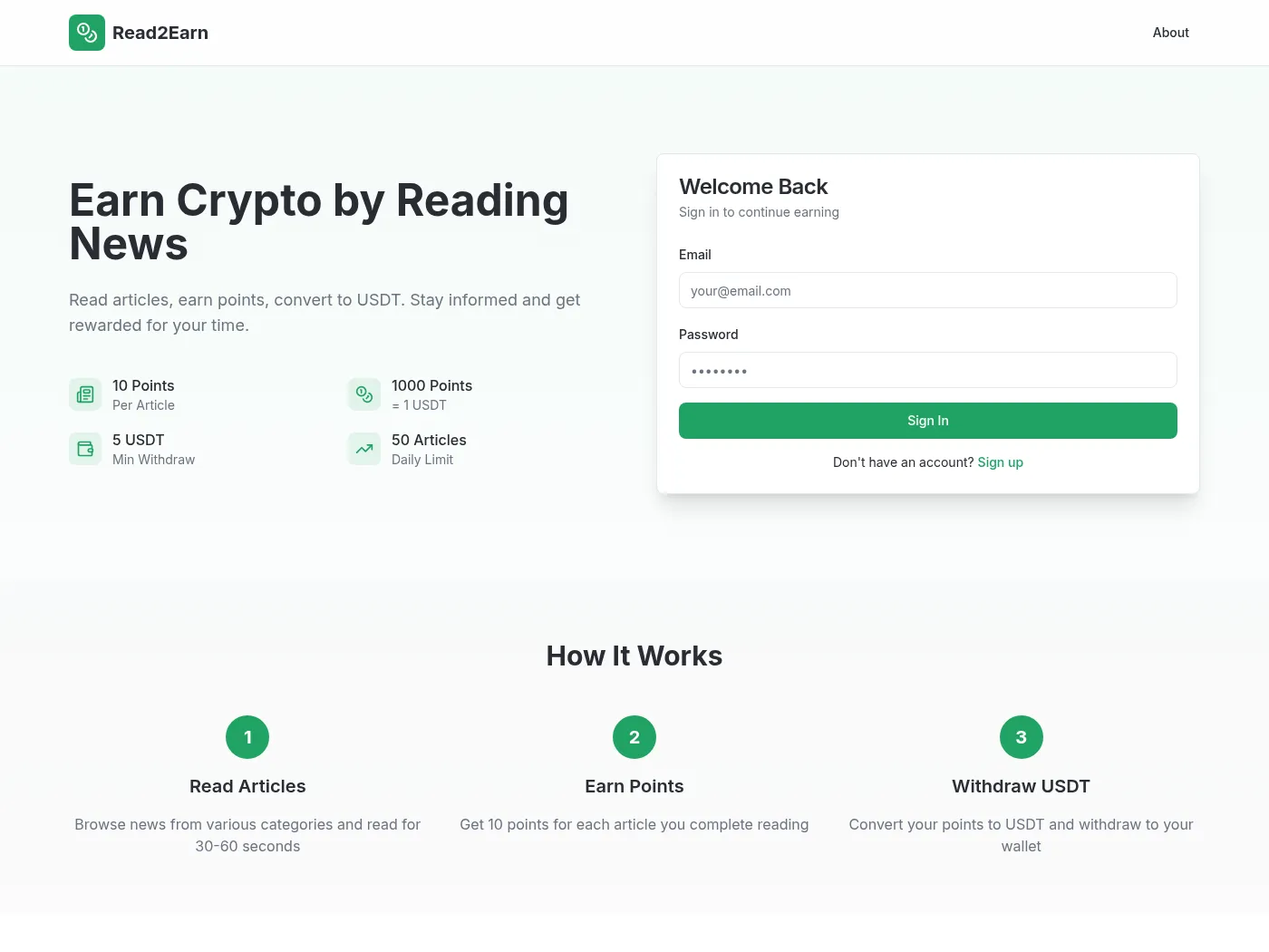 Read2Earn News Platform: Earn Crypto by Reading Local & Global News