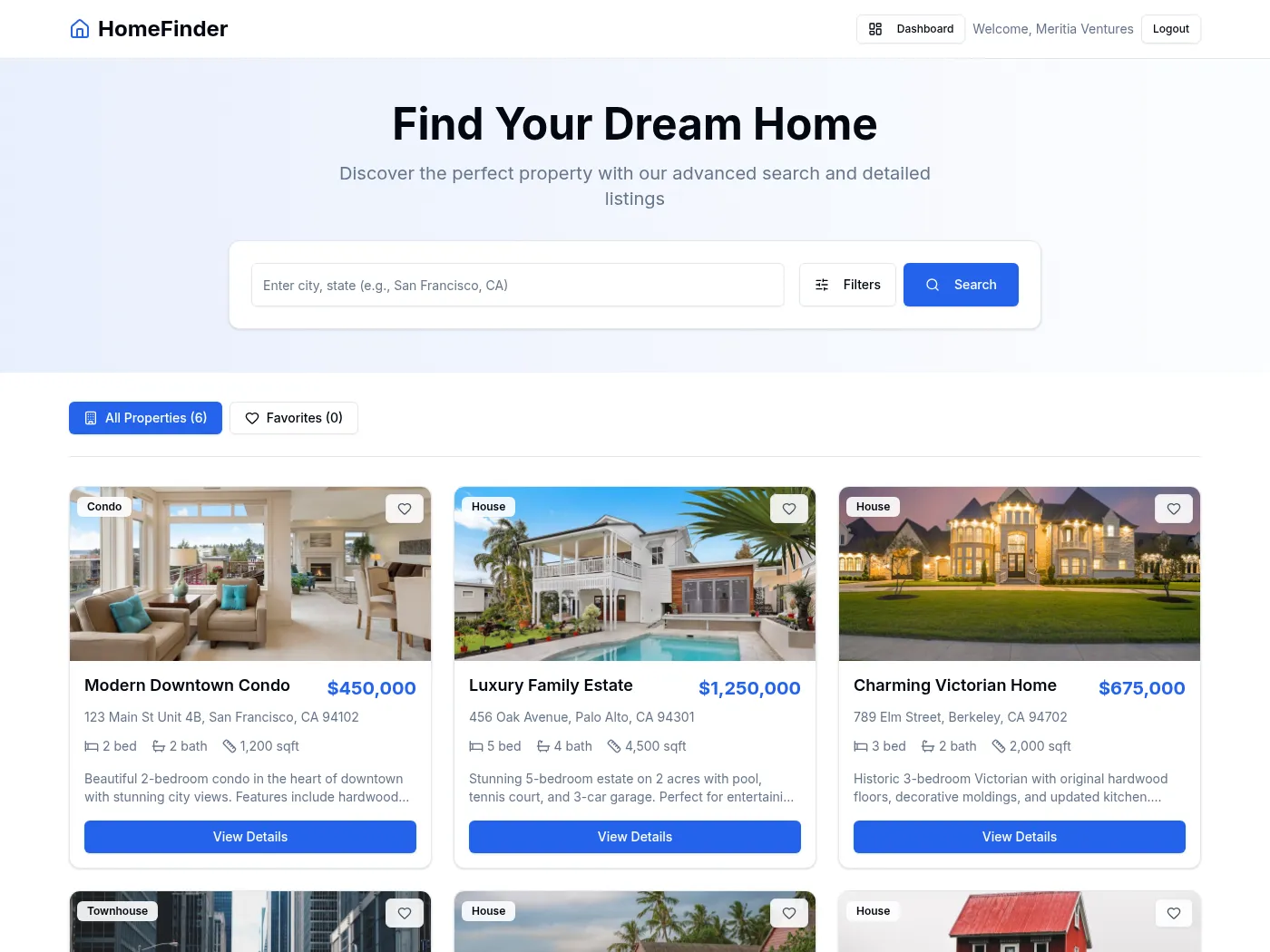 Real Estate Listing Platform