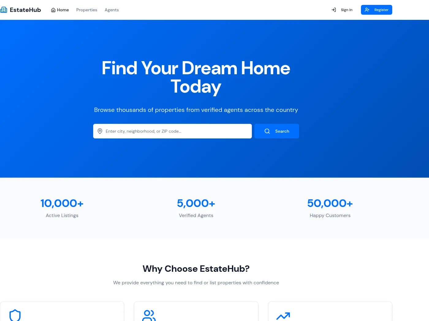 Real Estate Listing Portal with Agent Panels