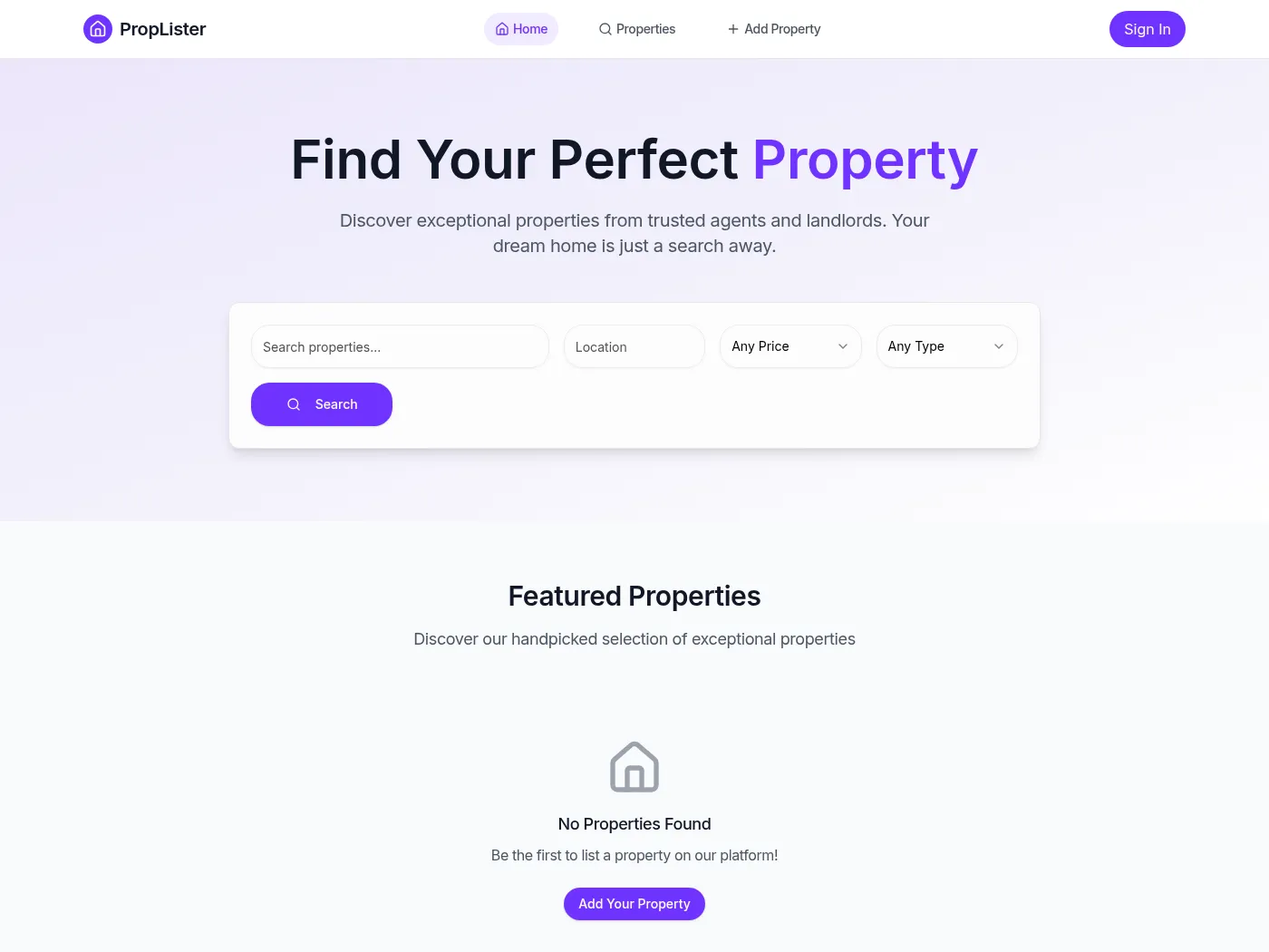 Property Listing Platform for Agents and Landlords