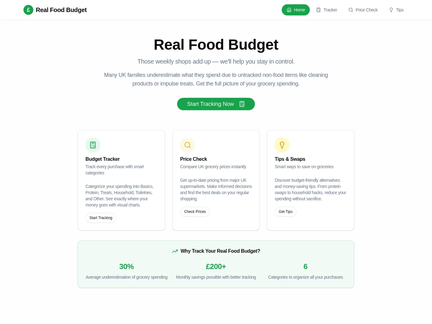 Real Food Budget: Honest Grocery Spending Tracker for UK Families