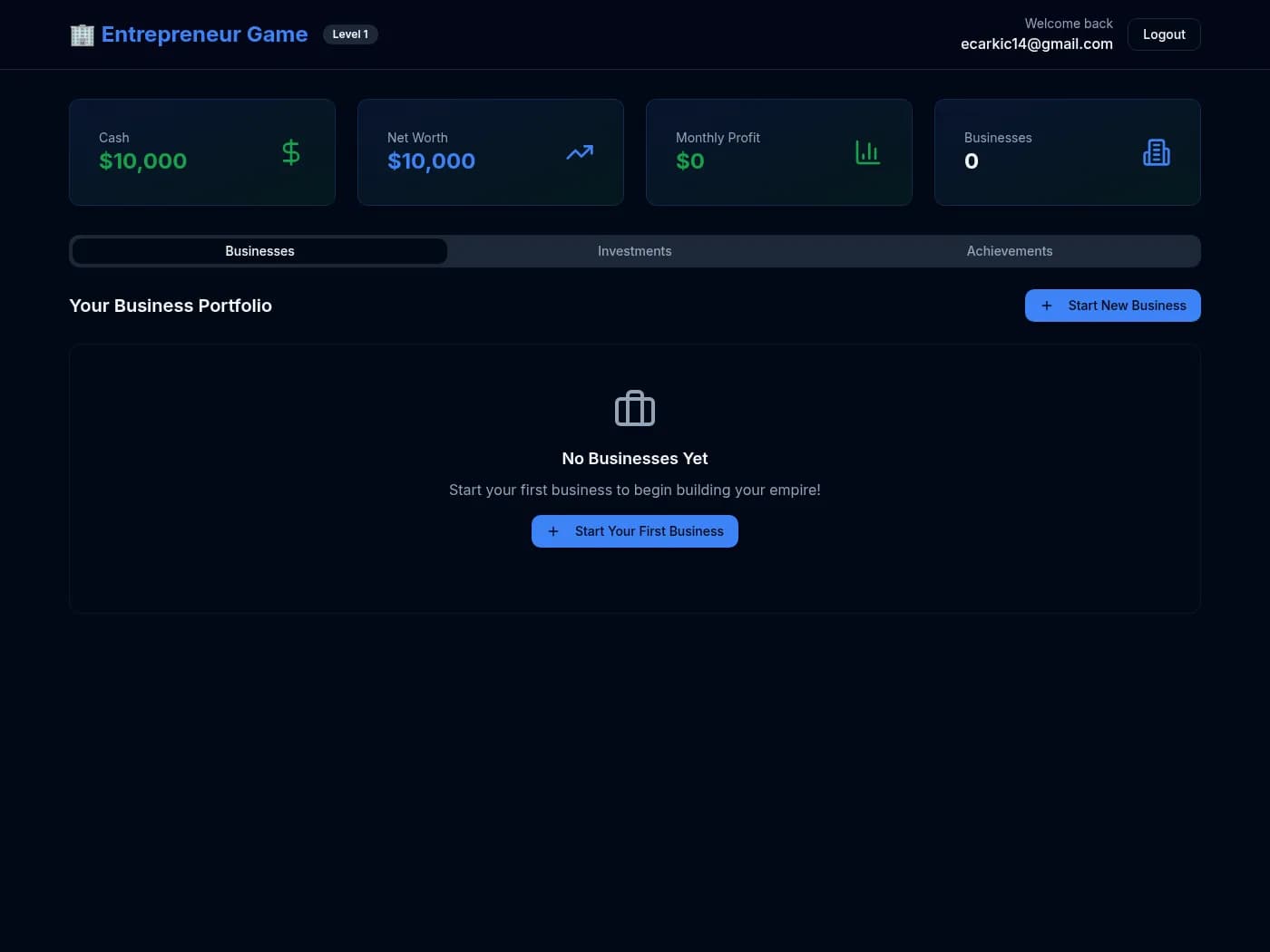 Real Life Entrepreneur Game: Single Player Money Simulation