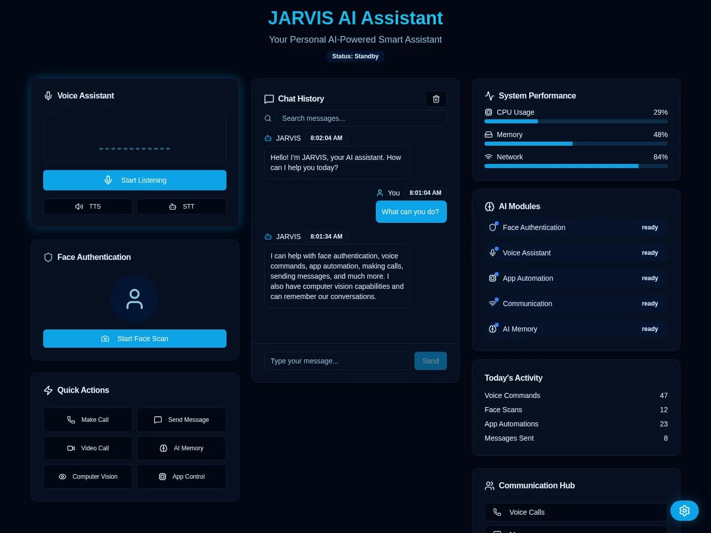 Real-Life Jarvis: AI-Powered Smart Assistant with Face Authentication & Voice Automation